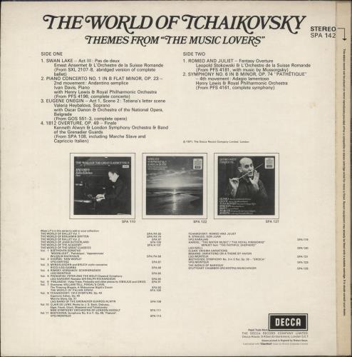 Pyotr Ilyich Tchaikovsky The World Of Tchaikovsky - Themes From "The ...