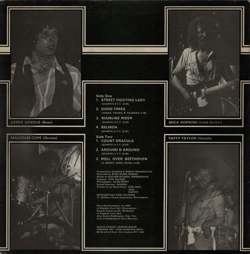 Quartz Live Quartz - Fully Autographed UK vinyl LP album (LP record ...