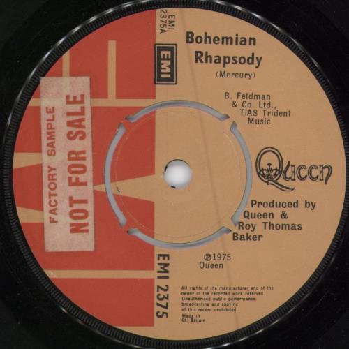 Queen Bohemian Rhapsody - Sample UK 7" vinyl single (7 inch record / 45 ...