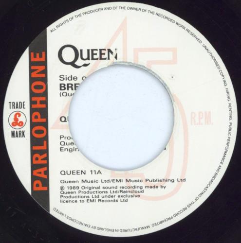 Queen Breakthru UK 7" vinyl single (7 inch record / 45) (810176)