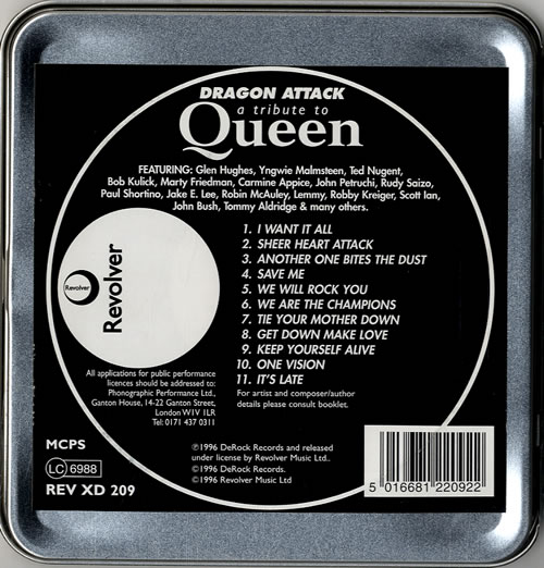 Queen Dragon Attack - A Tribute To Queen /Stickered Tin UK CD album ...