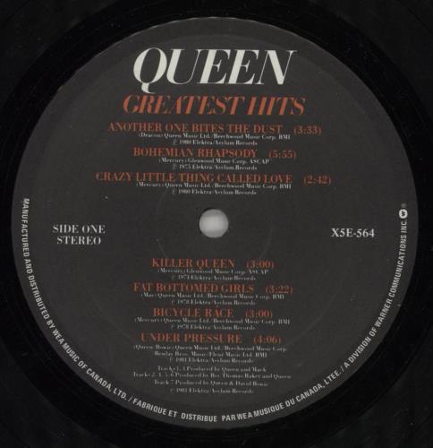 Queen Greatest Hits Canadian vinyl LP album (LP record) (576664)