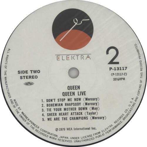 Queen Live - stickered label Japanese vinyl LP album (LP record) (300280)