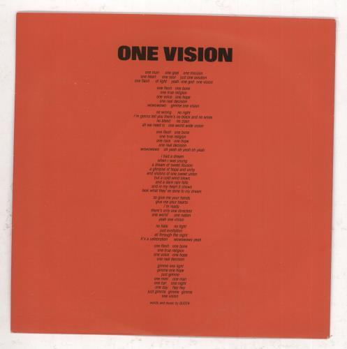 Queen One Vision - Double Sleeve - EX UK 7" vinyl single (7 inch record ...