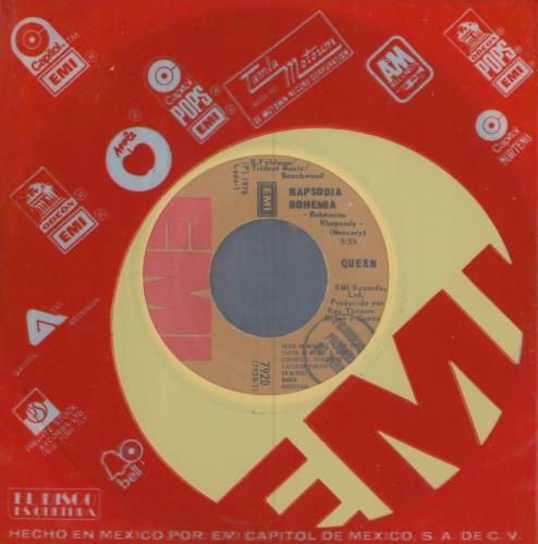 Queen Rapsodia Bohemia - Promo Stamped Mexican Promo 7" vinyl single (7 ...