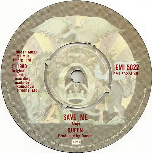 Queen Save Me UK 7" vinyl single (7 inch record / 45) (562973)