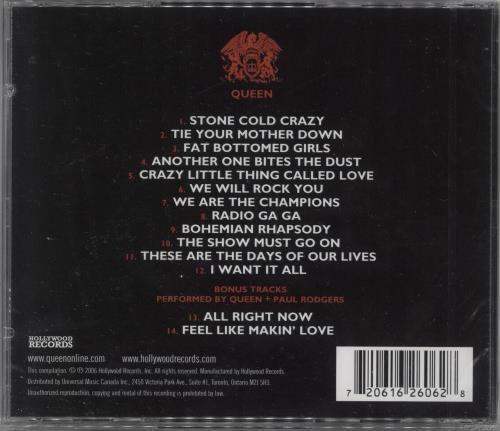 Queen Stone Cold Classics Canadian CD album (CDLP) (360825)
