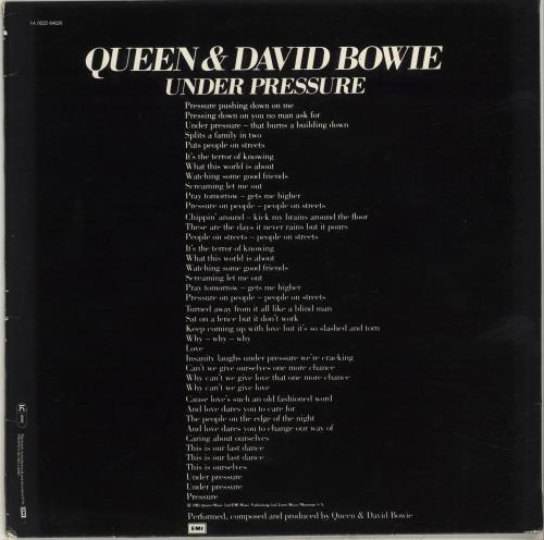 Queen Under Pressure Dutch 12" vinyl single (12 inch record / Maxi ...
