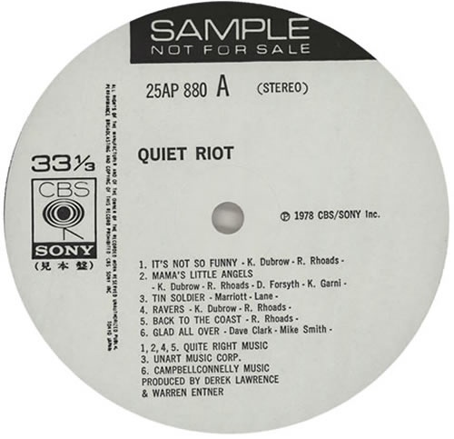 Quiet Riot Quiet Riot + Obi-Strip Japanese Promo vinyl LP album (LP ...