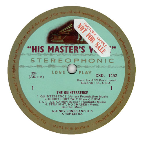Quincy Jones The Quintessence - Factory Sample UK vinyl LP album (LP ...