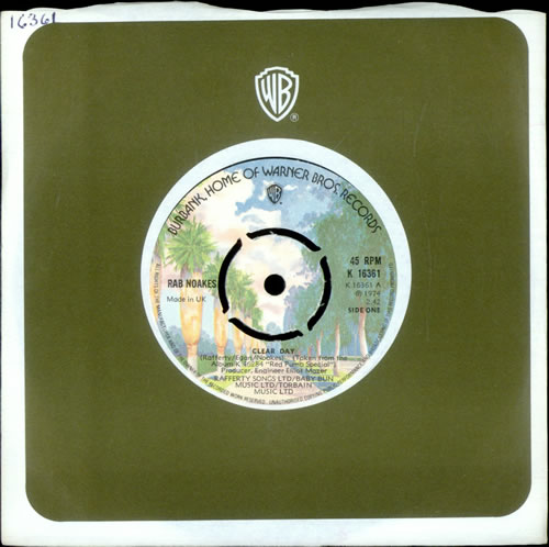 Rab Noakes Clear Day UK 7" vinyl single (7 inch record / 45) (503840)