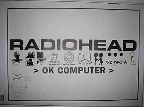 Radiohead Ok Computer Poster Fully Autographed + Michael Stipe UK ...