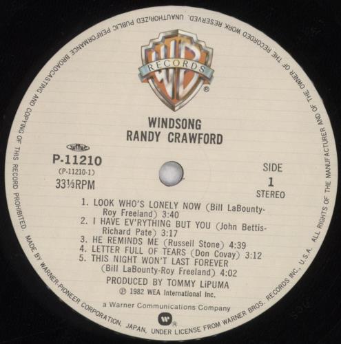 Randy Crawford Windsong Japanese vinyl LP album (LP record) (844917)