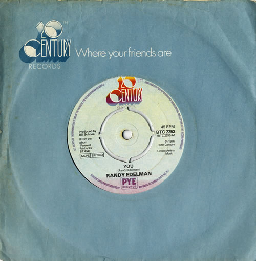 Randy Edelman You UK 7" vinyl single (7 inch record / 45) (564252)