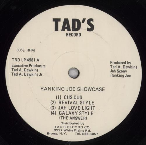 Ranking Joe Showcase US vinyl LP album (LP record) (837728)