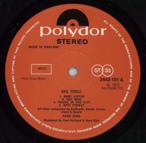 Rare Bird Epic Forest - Complete UK vinyl LP album (LP record) (451425)