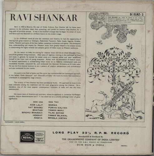 Ravi Shankar Sitar Indian vinyl LP album (LP record) (660244)