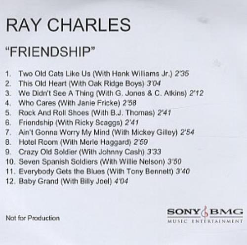 Ray Charles Friendship UK CD-R acetate (330906)