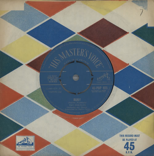 Ray Charles Ruby UK 7" vinyl single (7 inch record / 45) (571539)