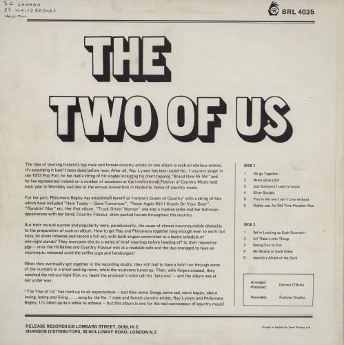Ray Lynam & Philomena Begley The Two Of Us Irish vinyl LP album (LP ...