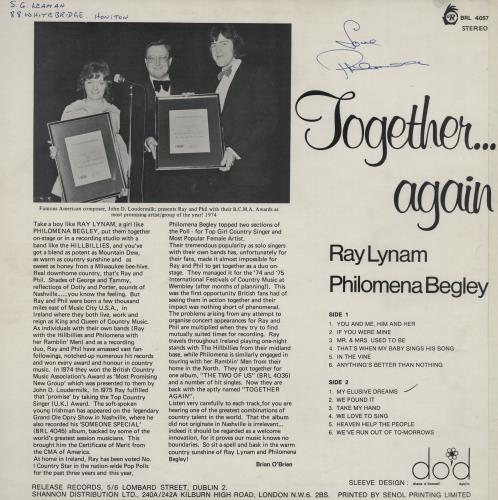 Ray Lynam & Philomena Begley Together ... Again! - Autographed Irish ...