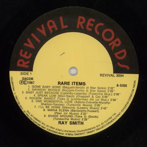 Ray Smith Rare Items French vinyl LP album (LP record) (867546)