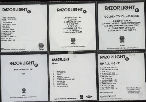 Razorlight Album + Singles Promotional CD-Rs UK Promo CD-R acetate (664306)