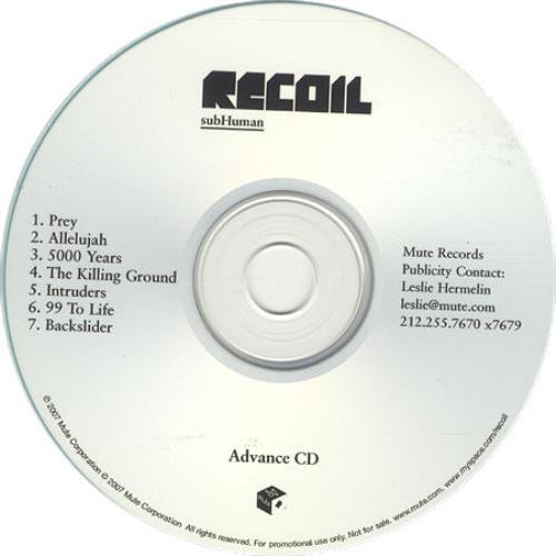 Recoil subHuman US CD-R acetate (432625)