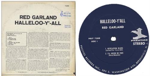 Red Garland Halleloo-Y'-All US vinyl LP album (LP record) (364147)