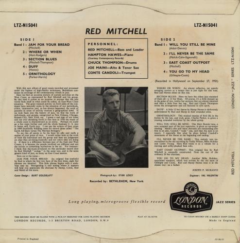 Red Mitchell Red Mitchell UK vinyl LP album (LP record) (760011)