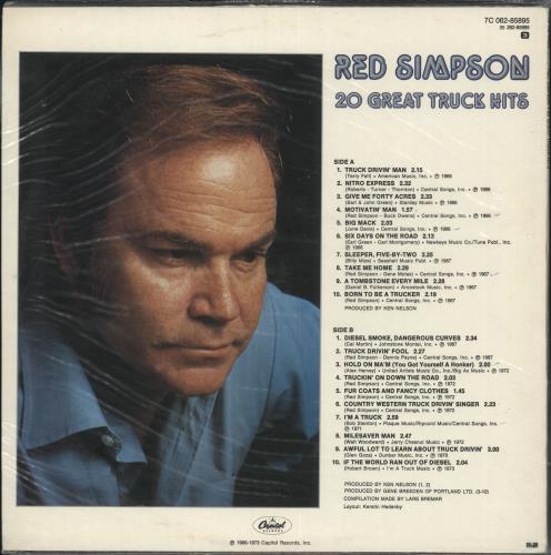 Red Simpson 20 Great Truck Hits Swedish vinyl LP album (LP record) (721689)