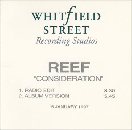 Reef Consideration UK Promo CD-R acetate (84312)