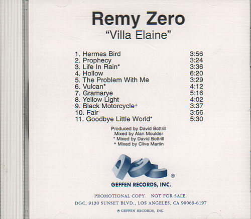 Remy Zero Villa Elaine US Promo CD-R acetate (519801)