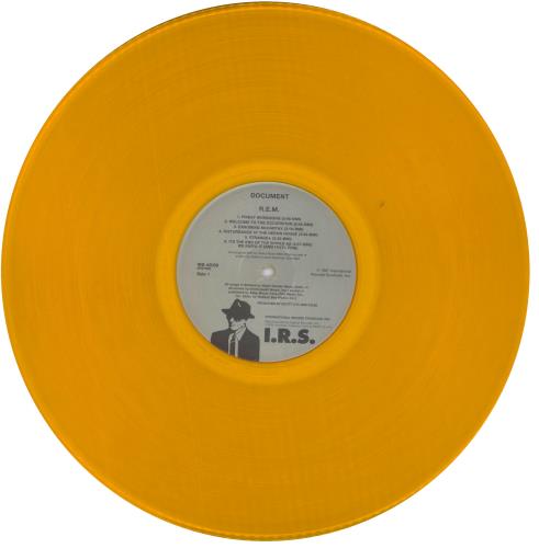 REM Document - Gold Vinyl US vinyl LP album (LP record) (830693)