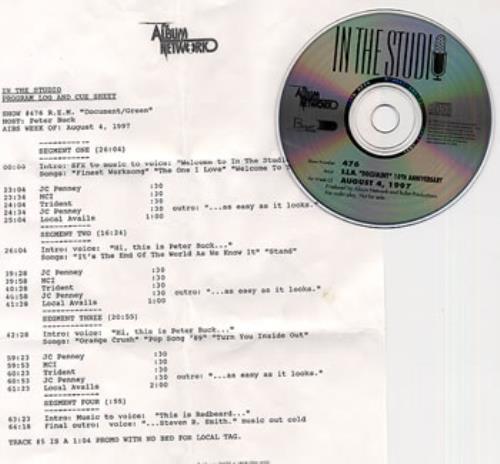 REM In The Studio - Document/green US CD album (CDLP) (96717)