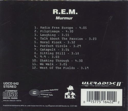 REM Murmur US CD album (CDLP) (359104)