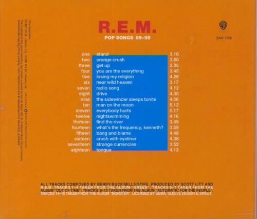 REM Pop Songs 89-95 UK Promo CD album (CDLP) (50960)