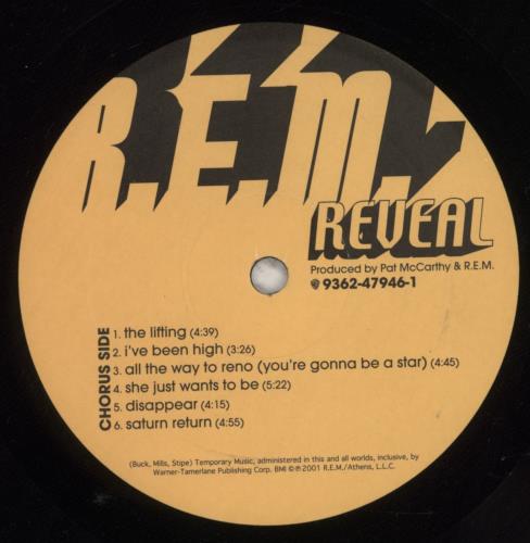 REM Reveal UK vinyl LP album (LP record) (184804)