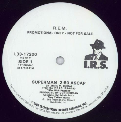 REM Superman - Gold Promo Stamped US Promo 12" vinyl single (12 inch ...