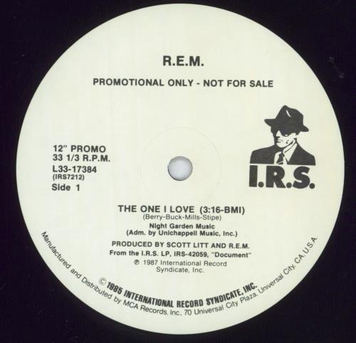 REM The One I Love - EX US Promo 12" vinyl single (12 inch record ...