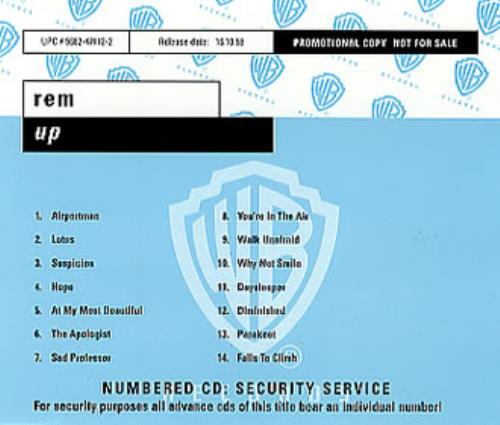 REM Up UK Promo CD album (CDLP) (124588)