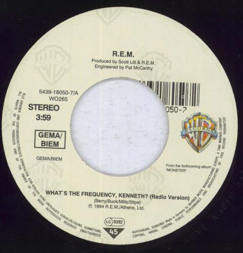 REM What's The Frequency Kenneth? - Jukebox UK Promo 7" vinyl single (7 ...