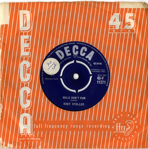 Rhet Stoller Walk Don't Run UK 7" vinyl single (7 inch record / 45 ...