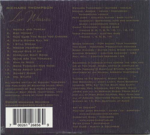 Richard Thompson Live Warrior - Sealed US CD album (CDLP) (807279)