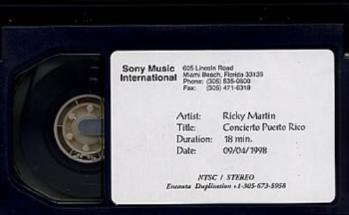 Ricky Martin Concierto Puerto Rico Mexican Promo video (VHS or PAL or ...