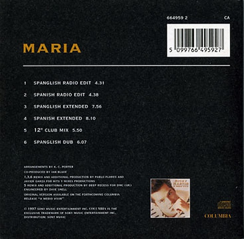 Ricky Martin Maria Austrian CD single (CD5 / 5") (96921)
