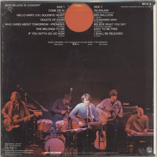 Ricky Nelson In Concert US vinyl LP album (LP record) (710260)