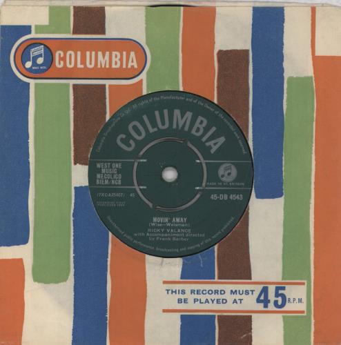 Ricky Valance Movin' Away UK Promo 7" vinyl single (7 inch record / 45 ...