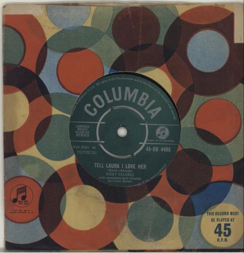 Ricky Valance Tell Laura I Love Her UK 7" vinyl single (7 inch record ...