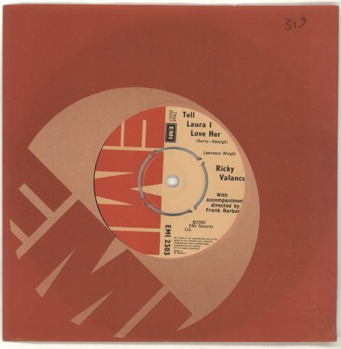 Ricky Valance Tell Laura I Love Her UK 7" vinyl single (7 inch record ...